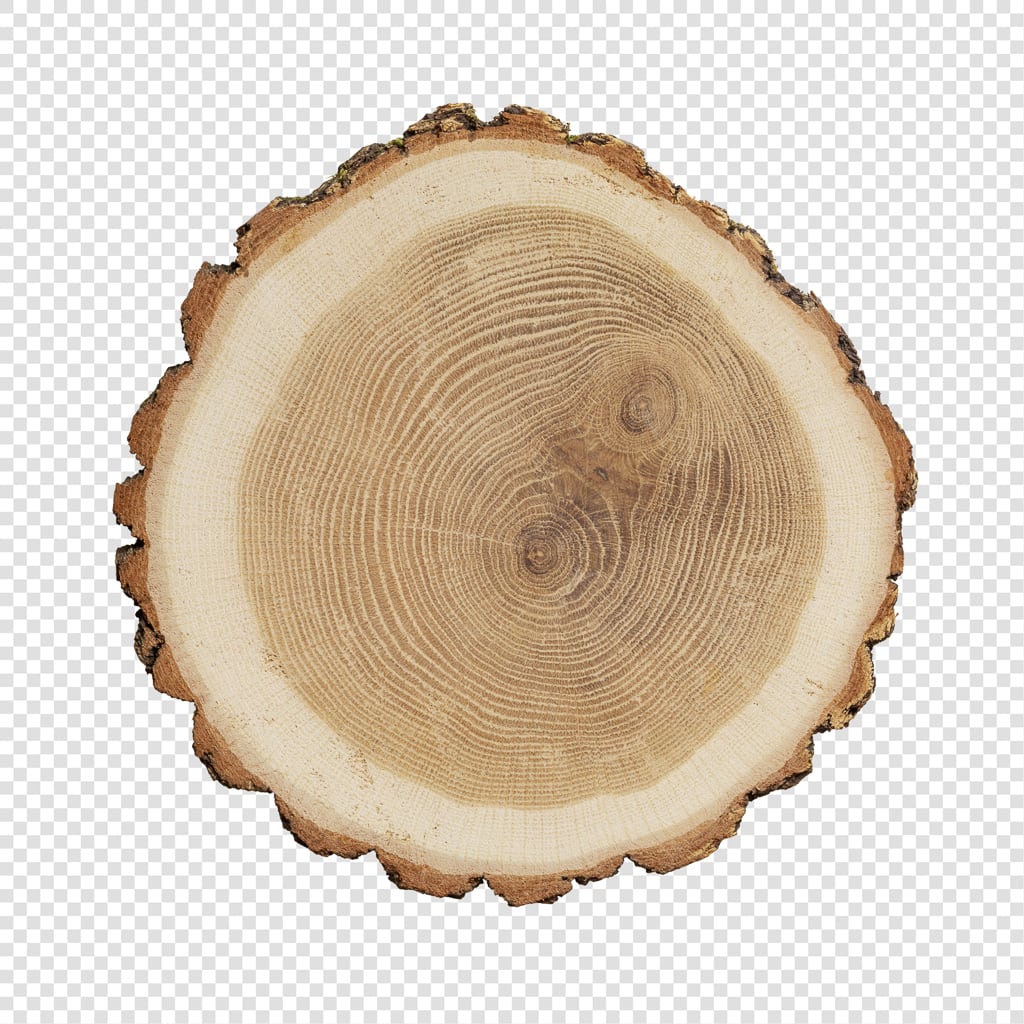 Isolated wood slice psd image graphic asset